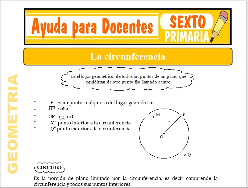 La Circunferencia para Sexto de Primaria – Ayuda para Docentes