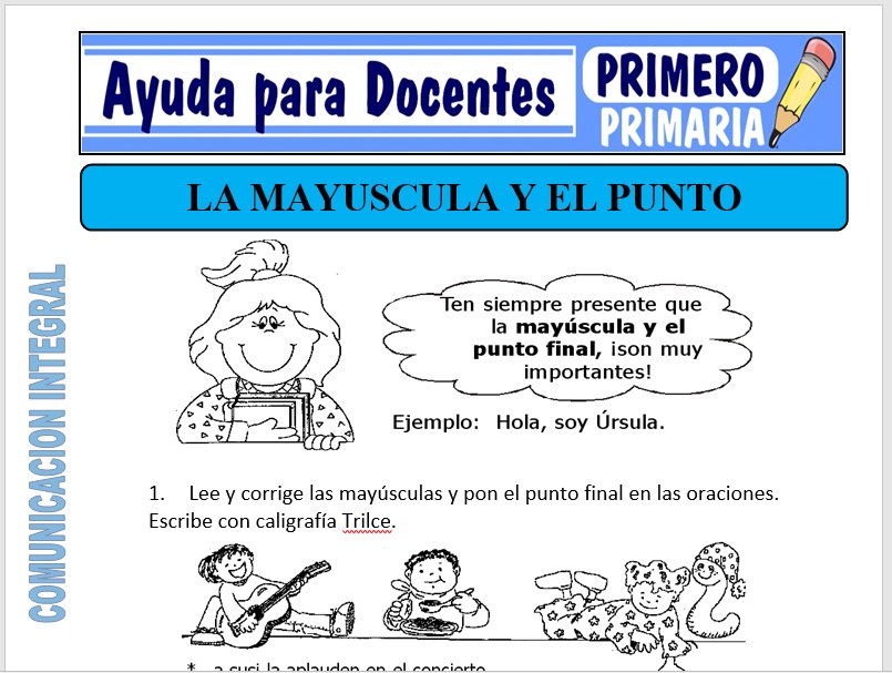La Mayúscula y el Punto para Primero de Primaria – Ayuda para Docentes