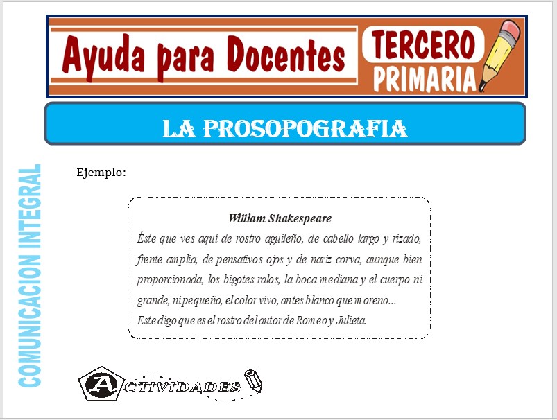 La Prosopografía para Tercero de Primaria – Ayuda para Docentes