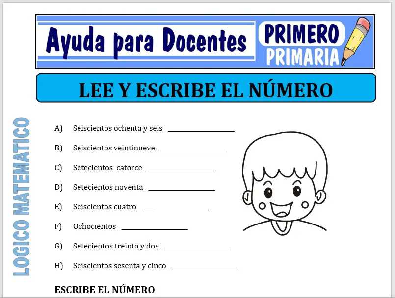 Lee y Escribe el Número para Primero de Primaria – Ayuda para Docentes